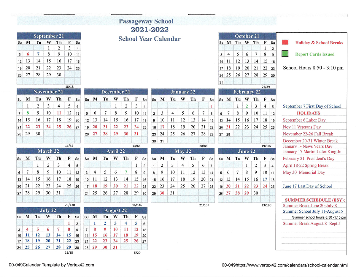 Passageway School | Calendar